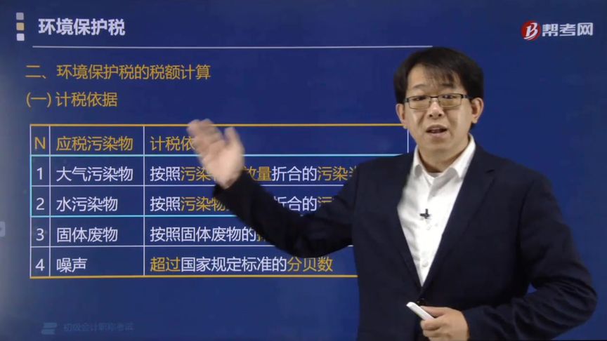 跟着帮考网初会考试郑晓博老师了解环境保护税的税额怎么计算?