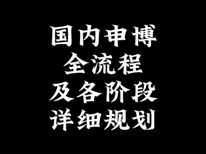 国内申博全流程及各阶段详细规划