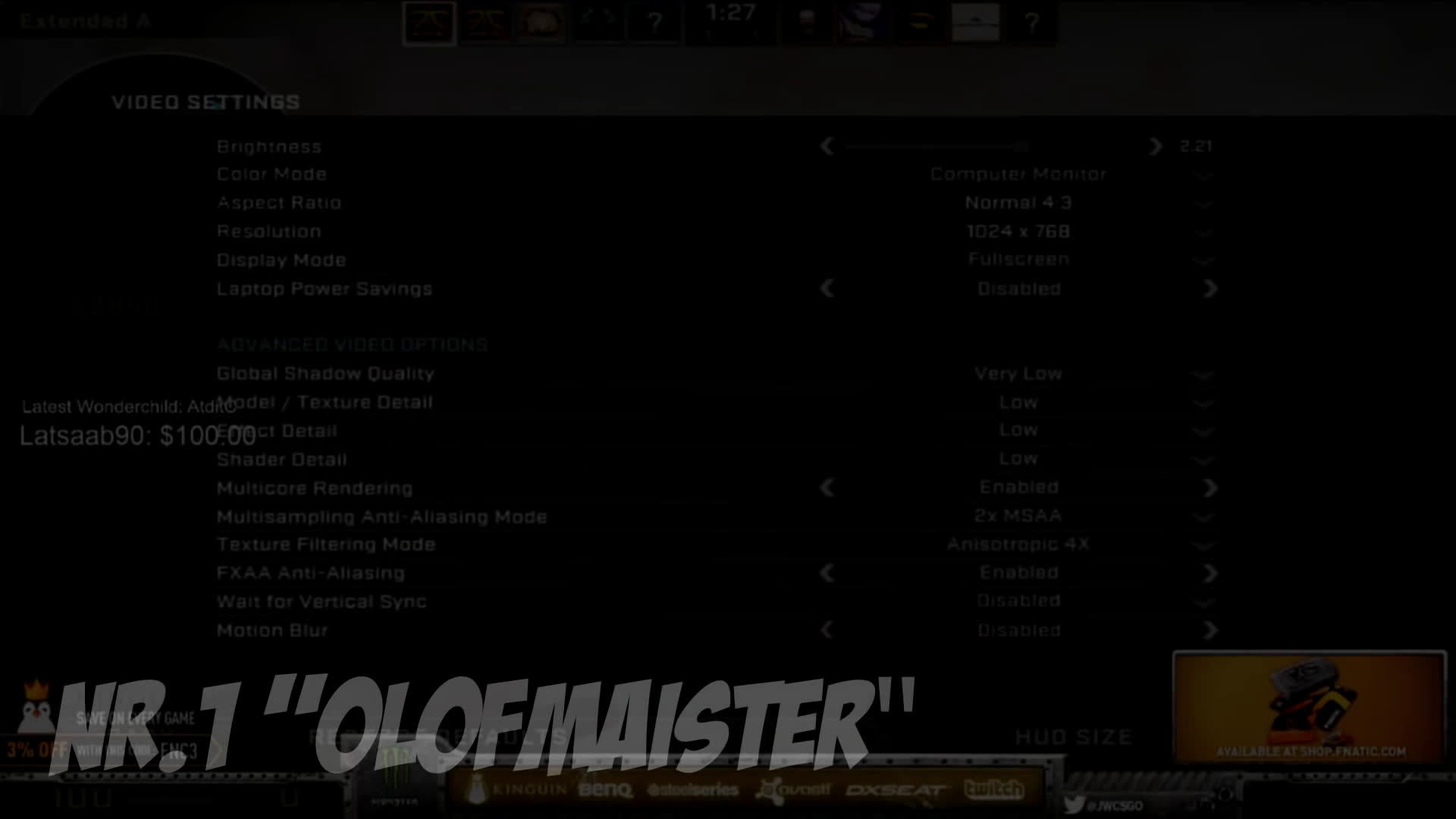 CSGO 各个职业选手最新视频设置