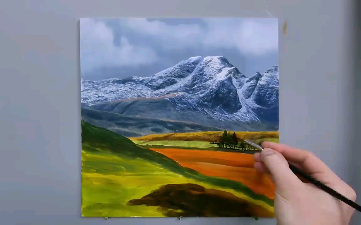 【油画】怎么画山