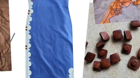 感谢@猪圆玉润手作 姑娘给我画的设计稿,她使我这块民国老布料灵魂...