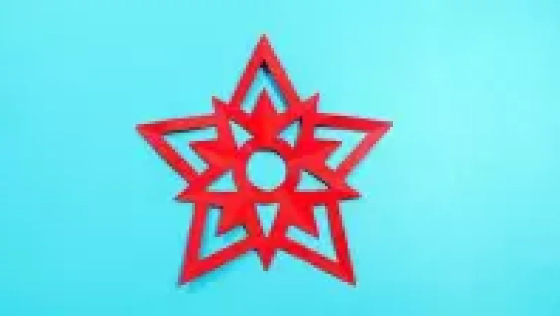 简单的花样五角星“只要剪几刀, 就好了”手工剪纸视频教程