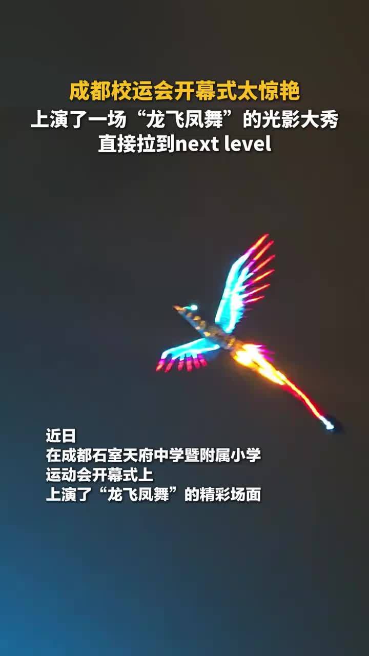 成都校运会开幕式太惊艳,上演了一场"龙飞凤舞"的光影大秀 成都校运...