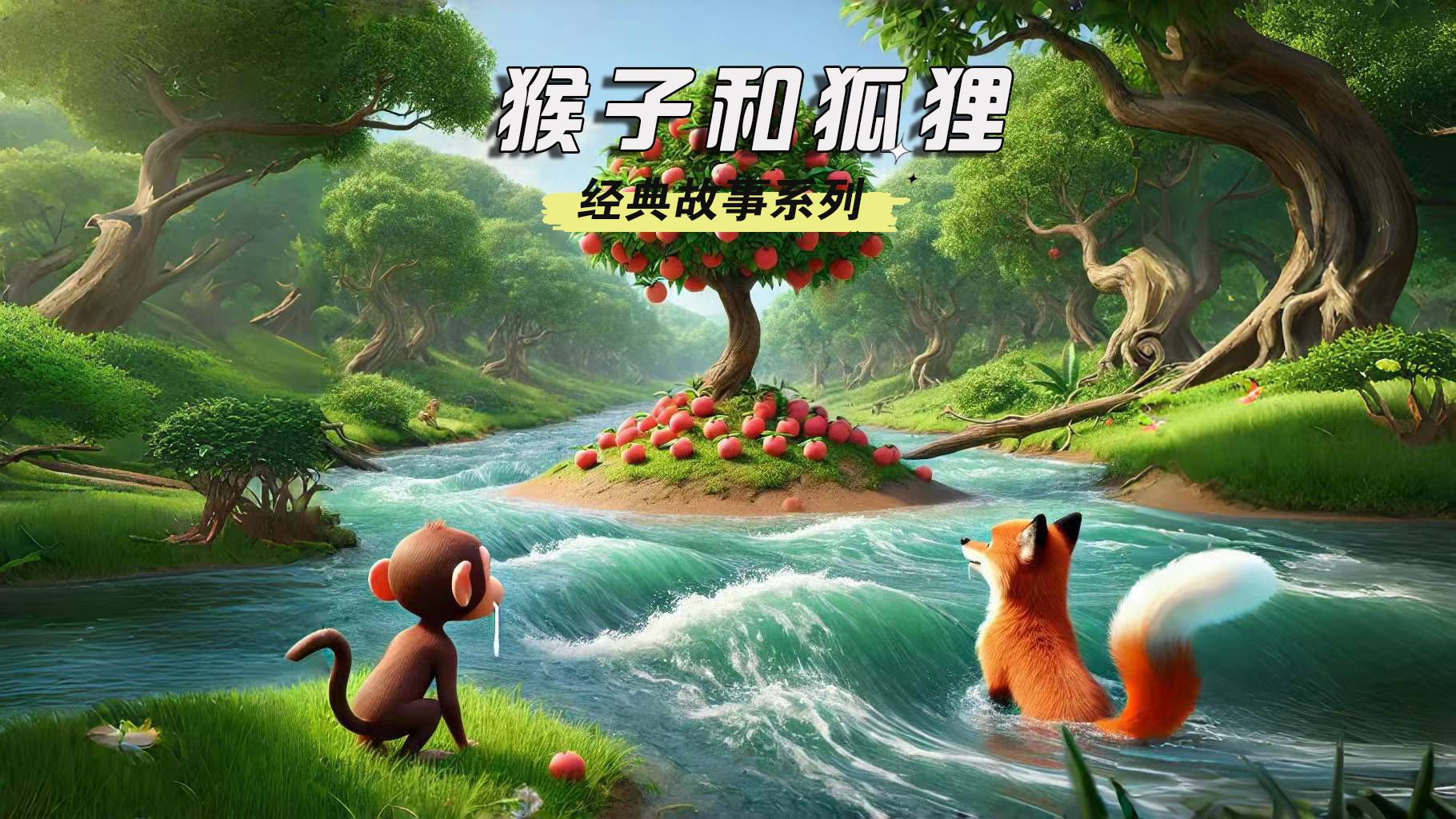 寓言故事《猴子和狐狸》儿童睡前故事大全合集,有声绘本