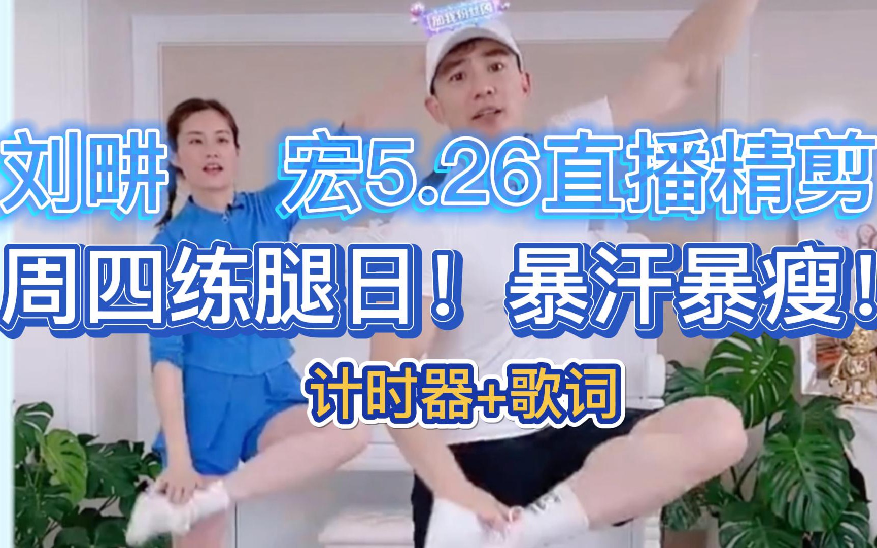 「周四」刘畊宏5.26直播精剪 周四练腿日 暴汗暴瘦 计时器➕歌词间接...