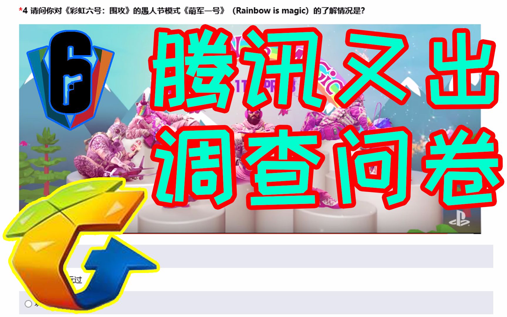 腾讯"再出问卷"调查玩家对"R6萌军一号"想法!