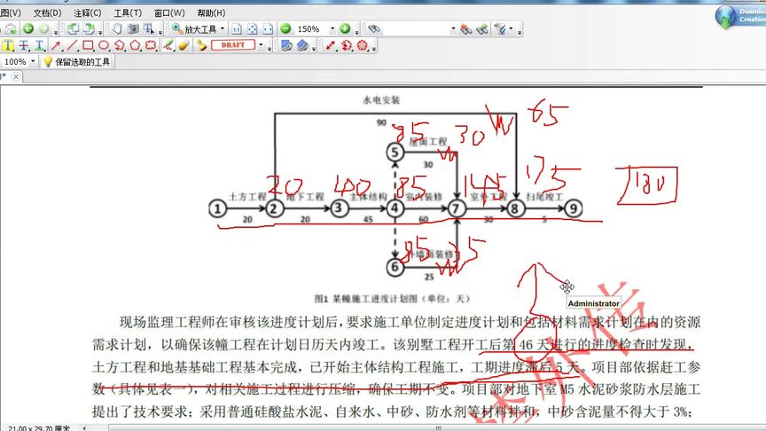 2017年一级建造师案例真题~双代号网络图考点之压缩工期