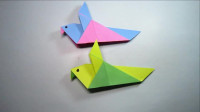 纸艺手工折纸小动物,2分钟学会小鸽子的折法