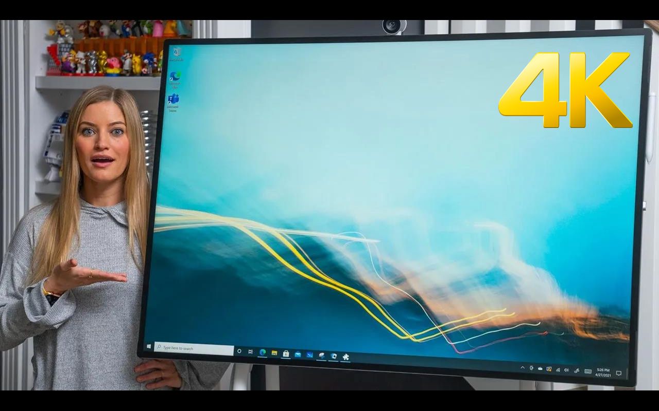 【4K】50英寸微软Surface Hub 2S交互式商用白板开箱简评 | iJustine