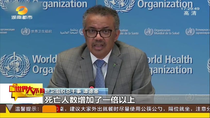 世界卫生组织:全球确诊病例未来几天将达100万