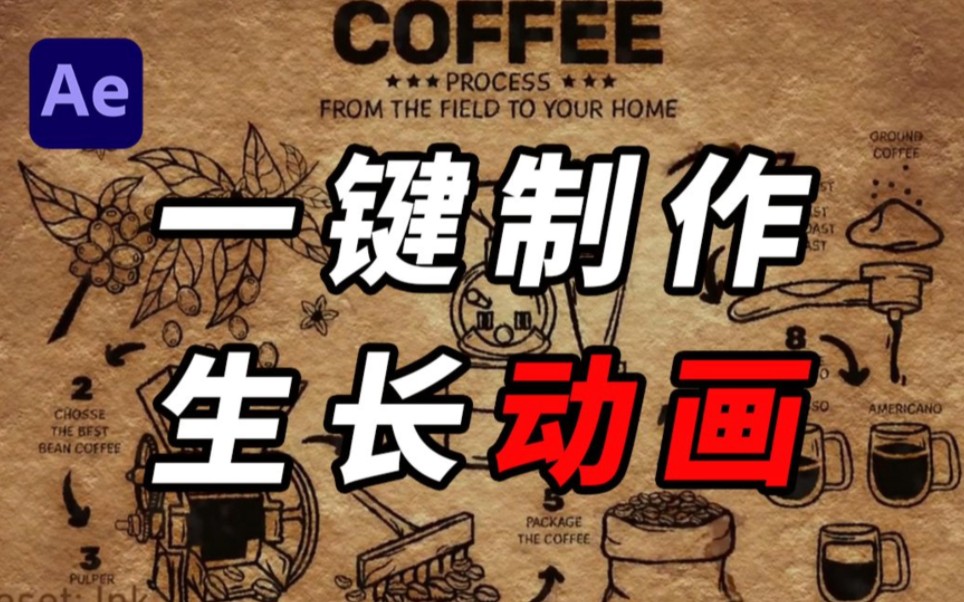 【AE动画】一键完成生长动画!这简直就是动画内卷之王!一款专门为...