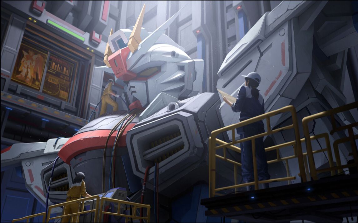 【高达场景3D建模】用3dmax教你们做一个高达场景,3D场景建模教程.