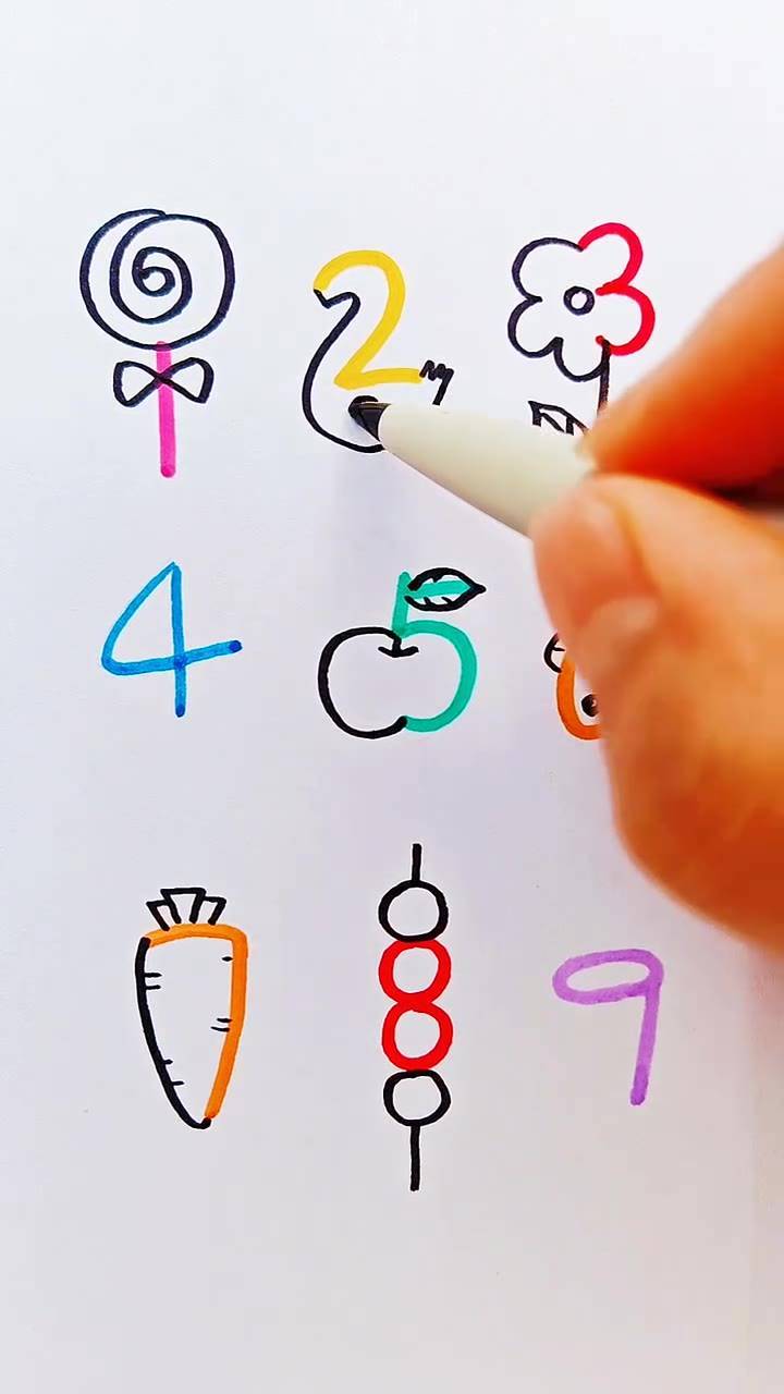 挑战用数字1-9画画