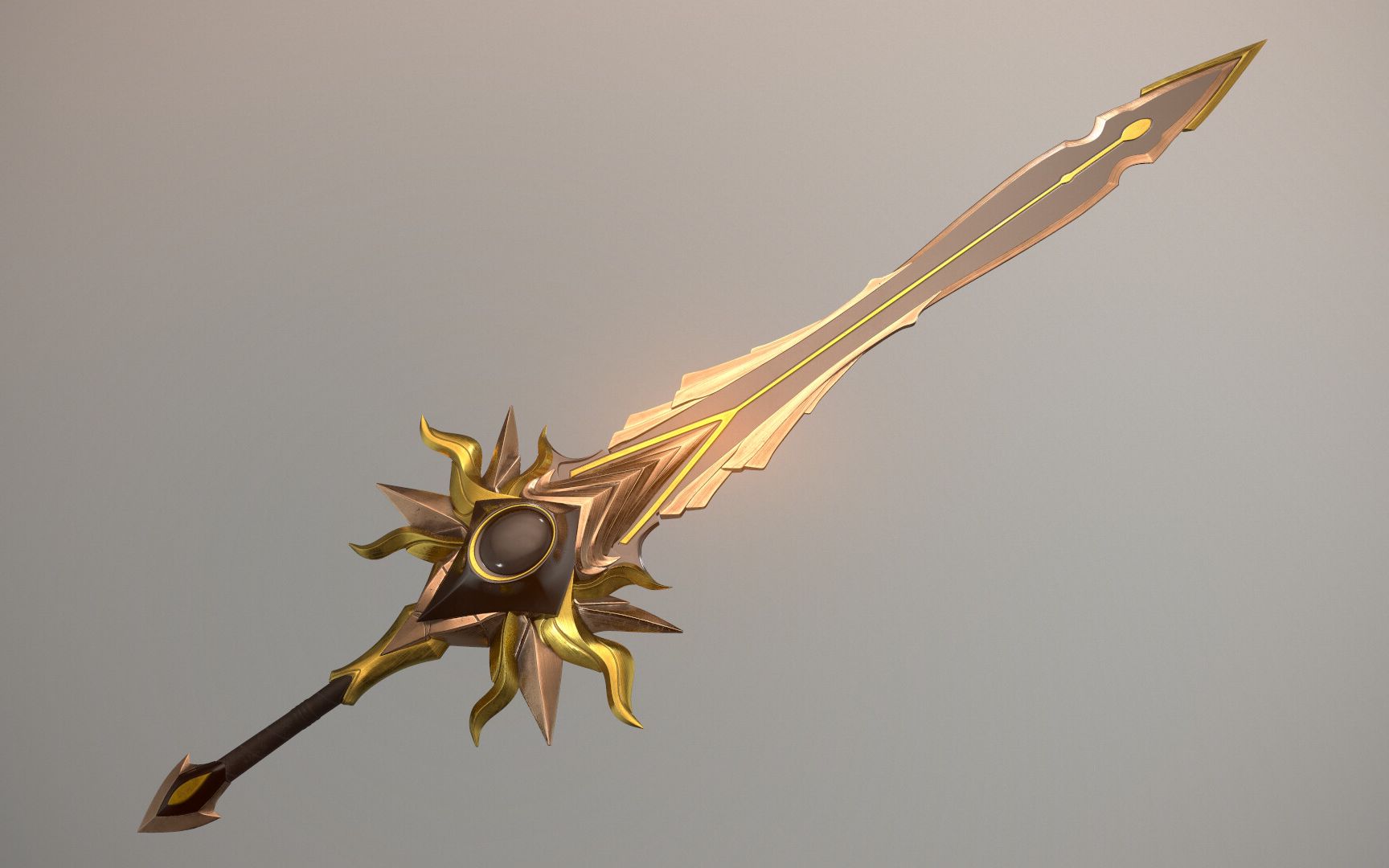 MAYA游戏武器建模,太阳剑高模制作,基础武器建模教程。