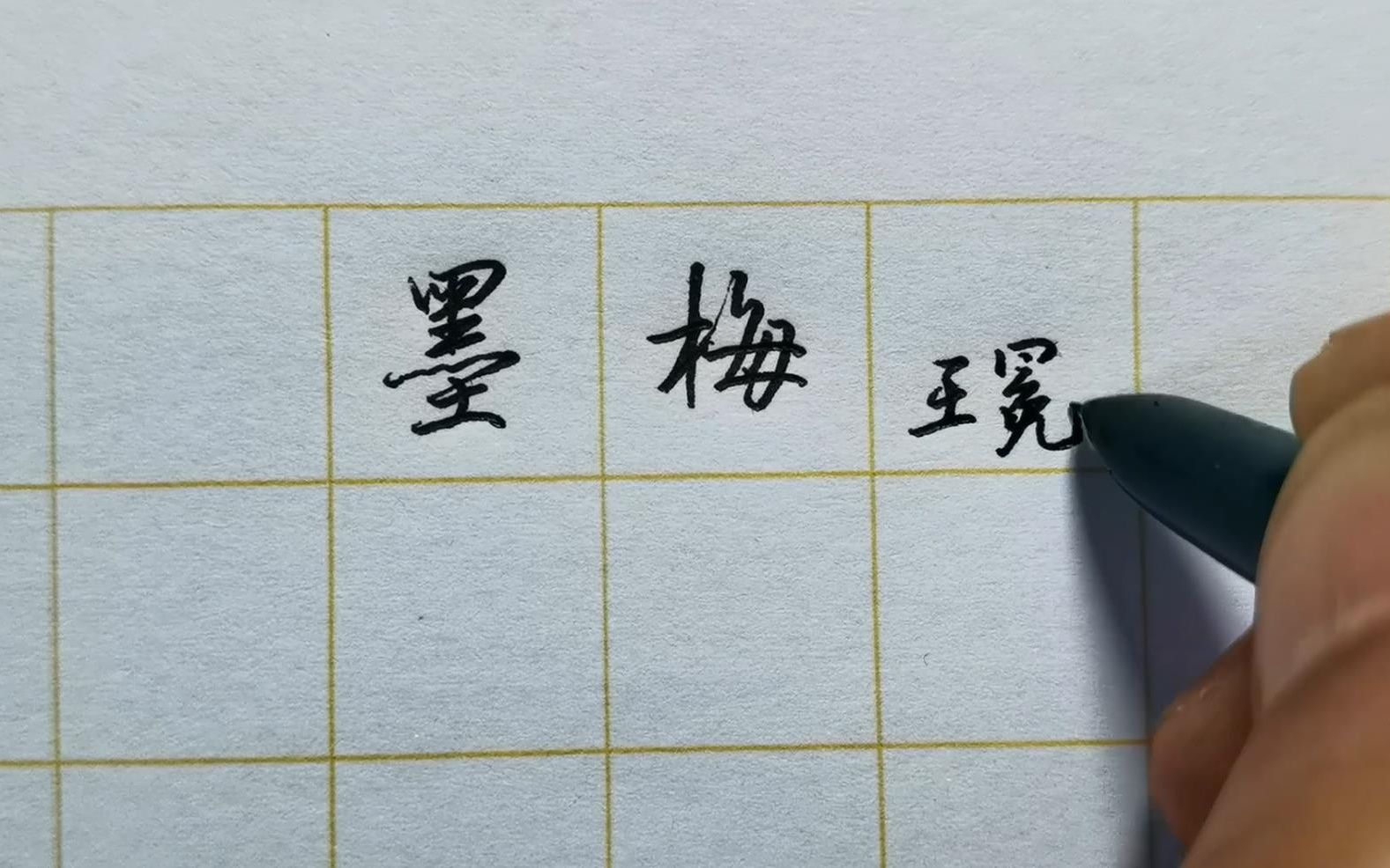 《墨梅》手写行楷,我家洗砚池头树,朵朵花开淡墨痕。