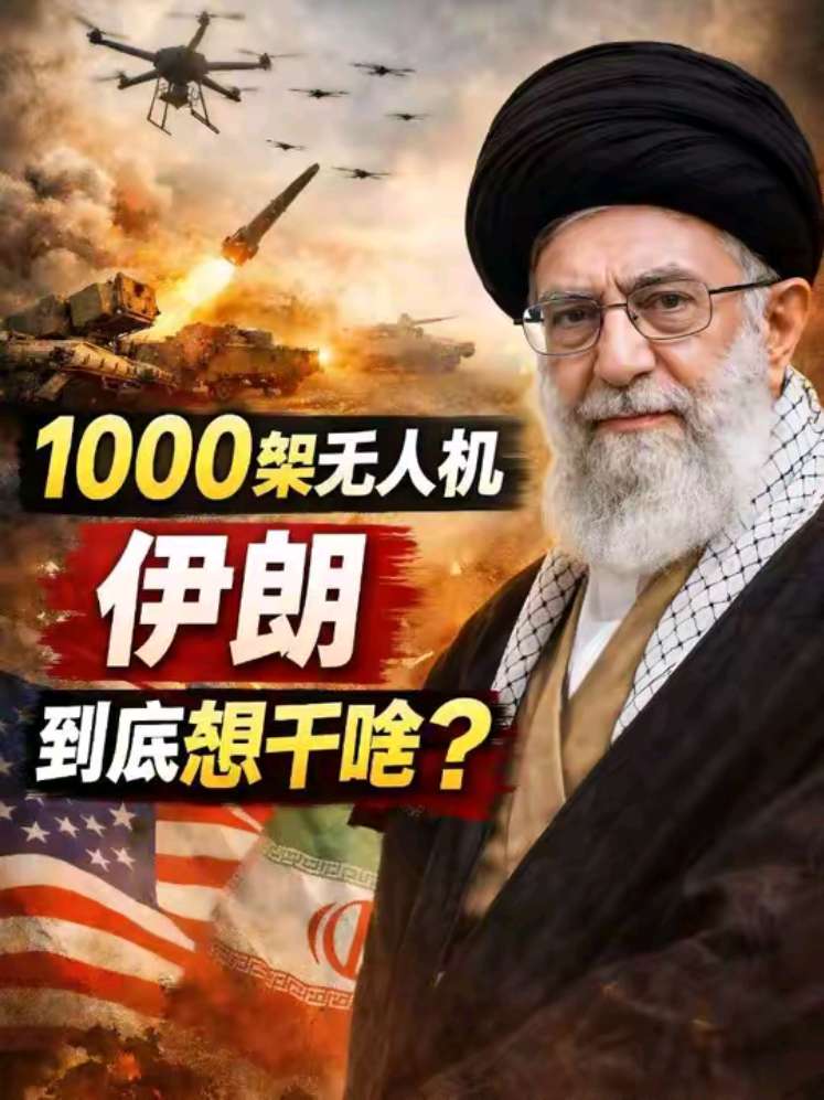 伊朗亮出千架无人机,意图究竟是什么 #美伊对峙最新进展 #伊朗千架...