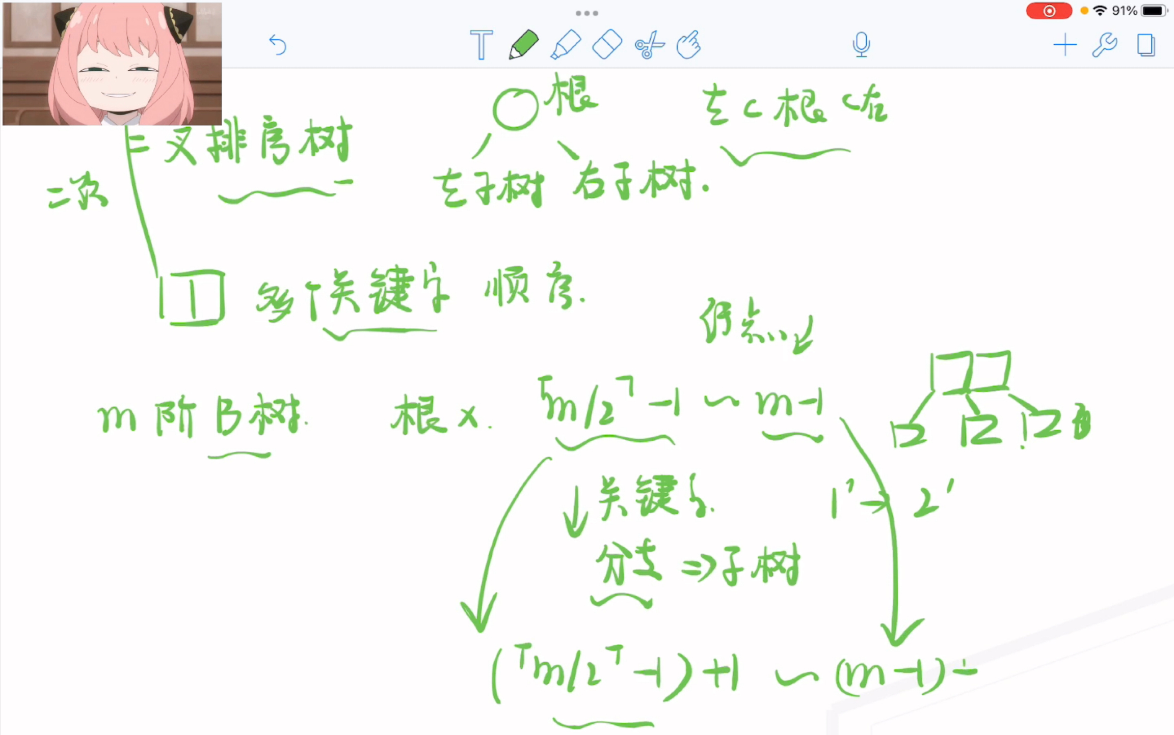 B树结点、关键字个数求解