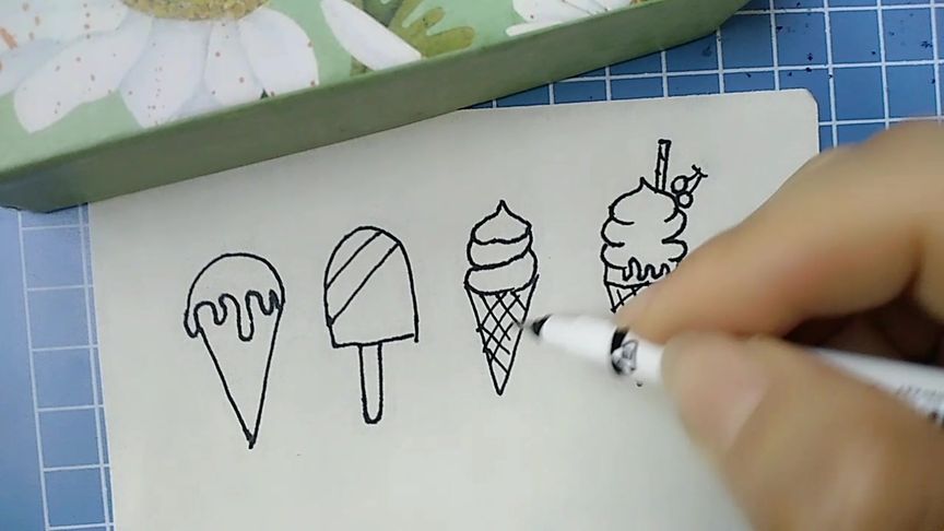 冰激凌简笔画,夏天到了,来一根吧