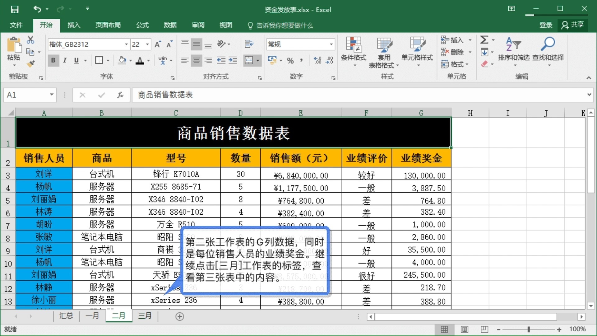 7-5 使用Sum函数与通配符汇总多个工作表的数据[Excel电子表格入门...