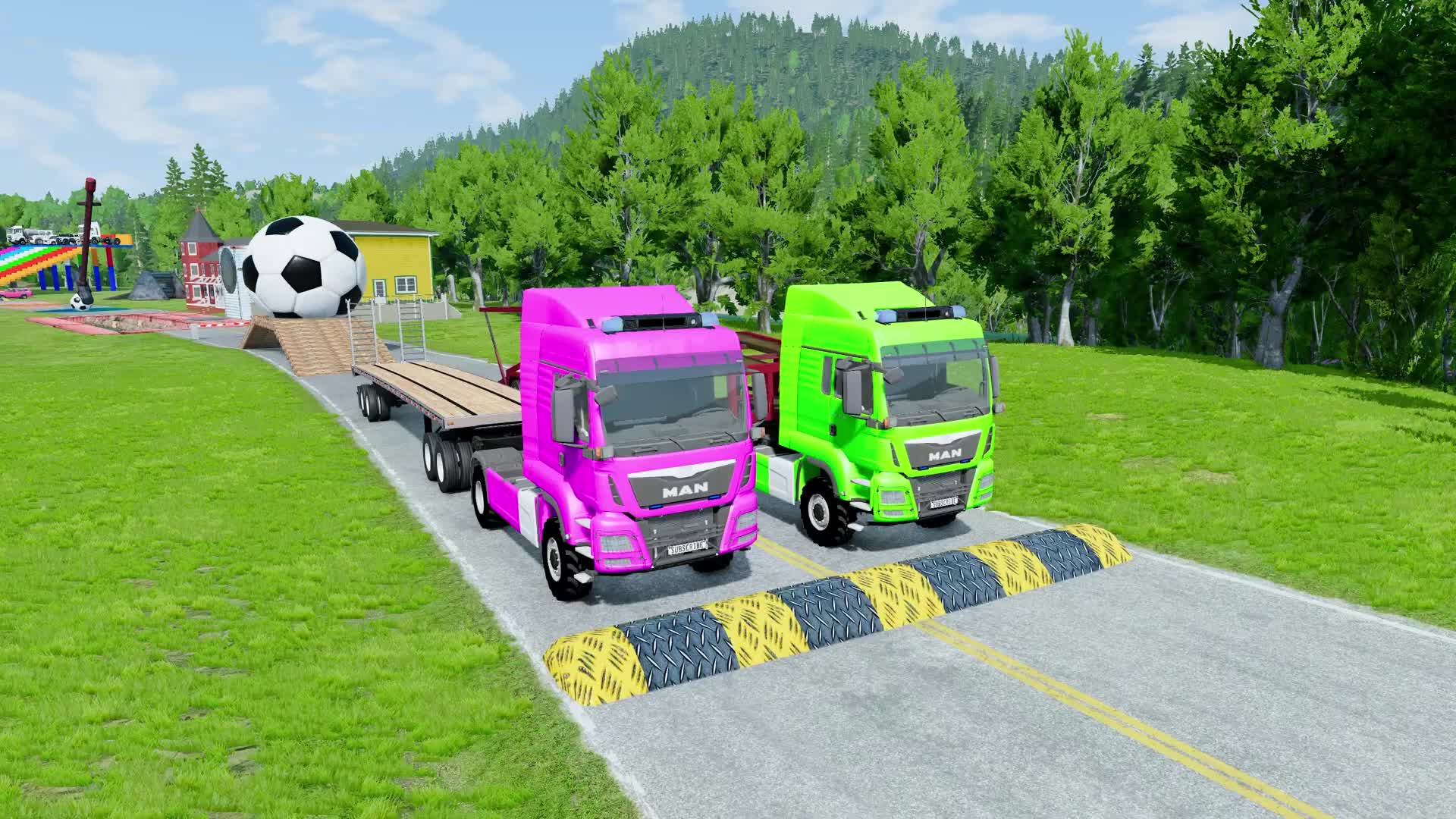 #汽车动画 #车祸模拟器 #工程车动画