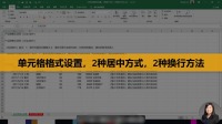 Excel 表格制作入门视频教程 第18集 单元格格式设置,2种居中方式,2种...