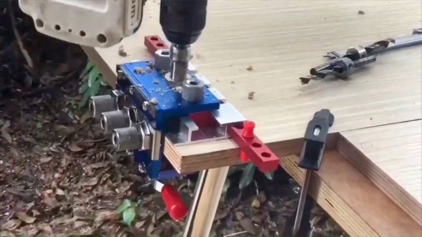 三合一开孔器快速定位钻孔安装木销