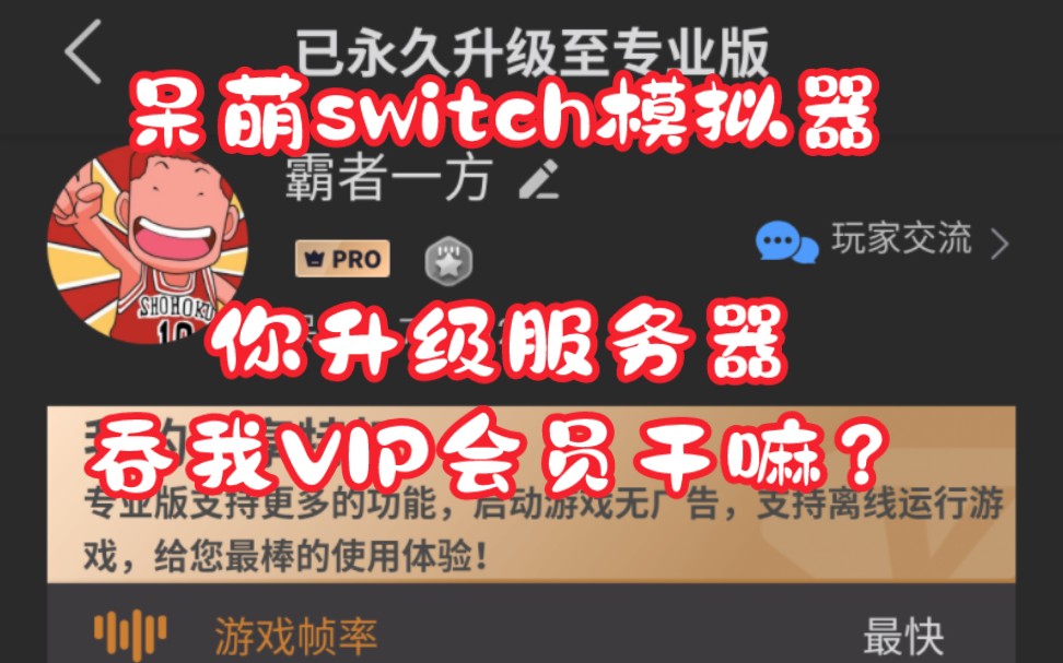 呆萌switch模拟器 你升级服务器吞我vip干嘛? 我这8.91元就这么没了?...