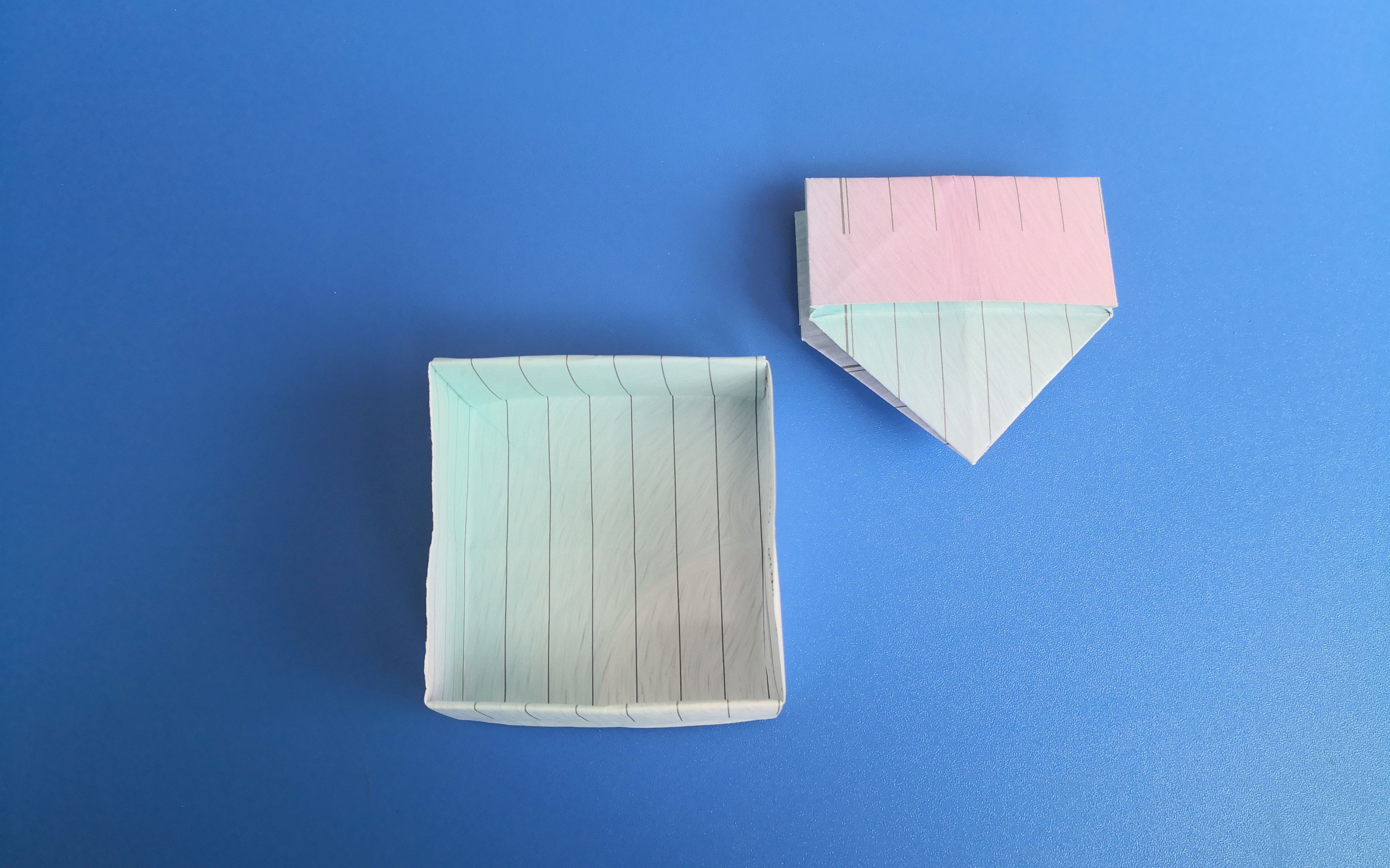 折纸盒子方法,简单又实用的收纳盒,A4纸长宽比例正好
