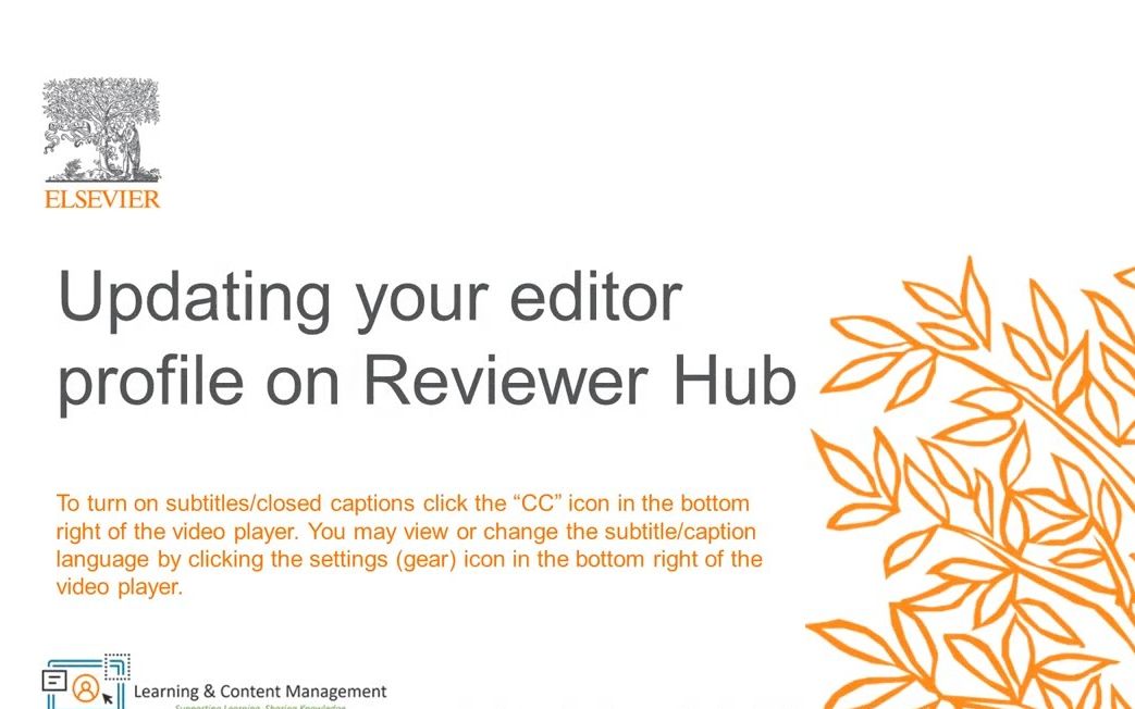 如何在 Reviewer Hub 更新我的编辑资料?【爱思唯尔Editorial Manager...