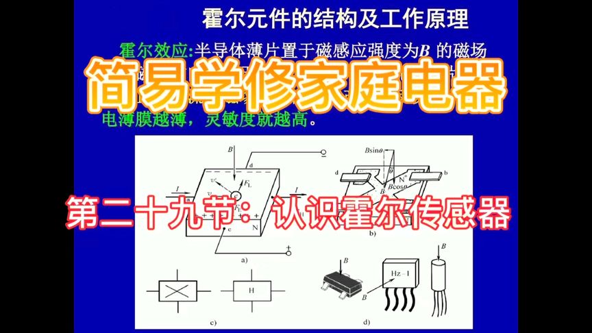 简易学修家庭电器之第二十九节:认识霍尔传感器