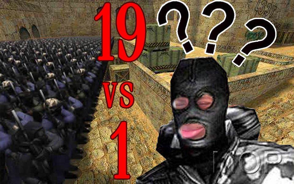 【cs1.6】只用手枪孤身一人对抗19个拿刀的专家BOT是什么感觉
