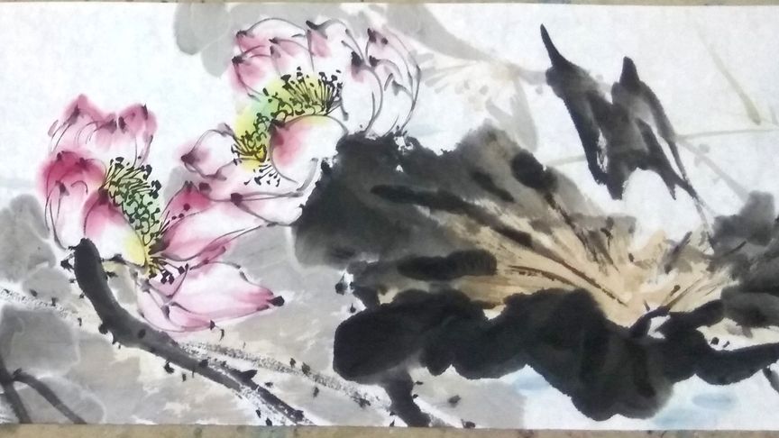 中国画视频:画家王润之水墨荷花示范教程