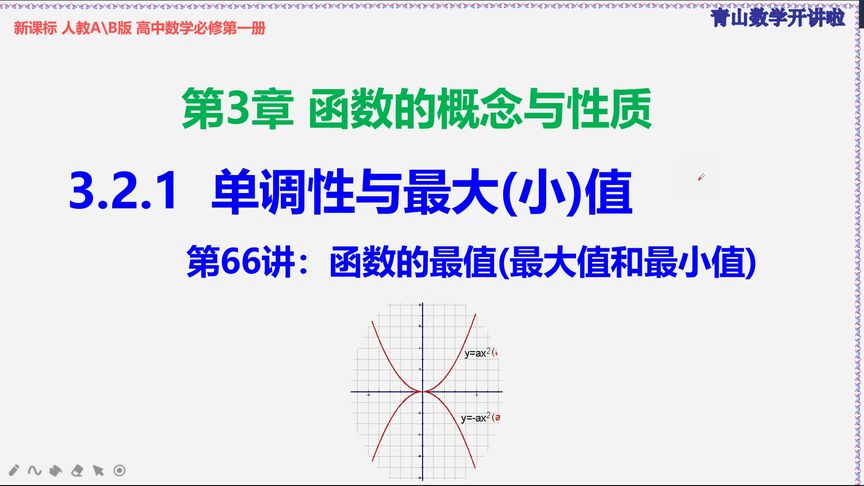 新课标 高一数学必修1 第一册 第66讲:函数的最大值和最小值