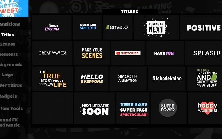 AE脚本-609个手绘卡通流体MG图形音效LOGO文字标题转场背景动画V2