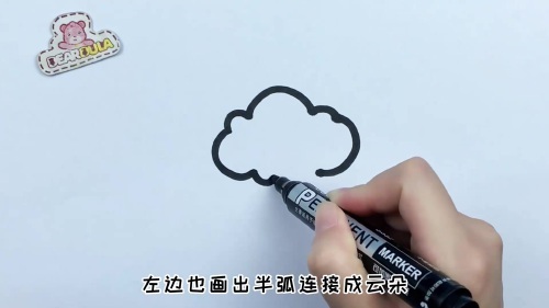 如何画云简笔画,简单的幼儿园绘画,绘画一片简单的云朵