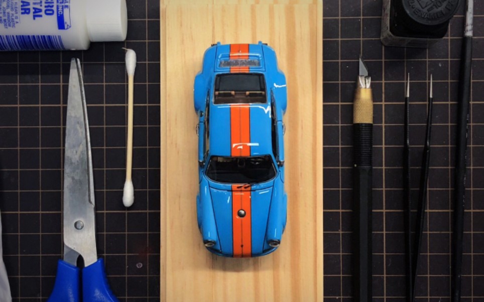 完整版:alpha model 1/43 保时捷 singer 911 树脂模型套件,海湾石油...