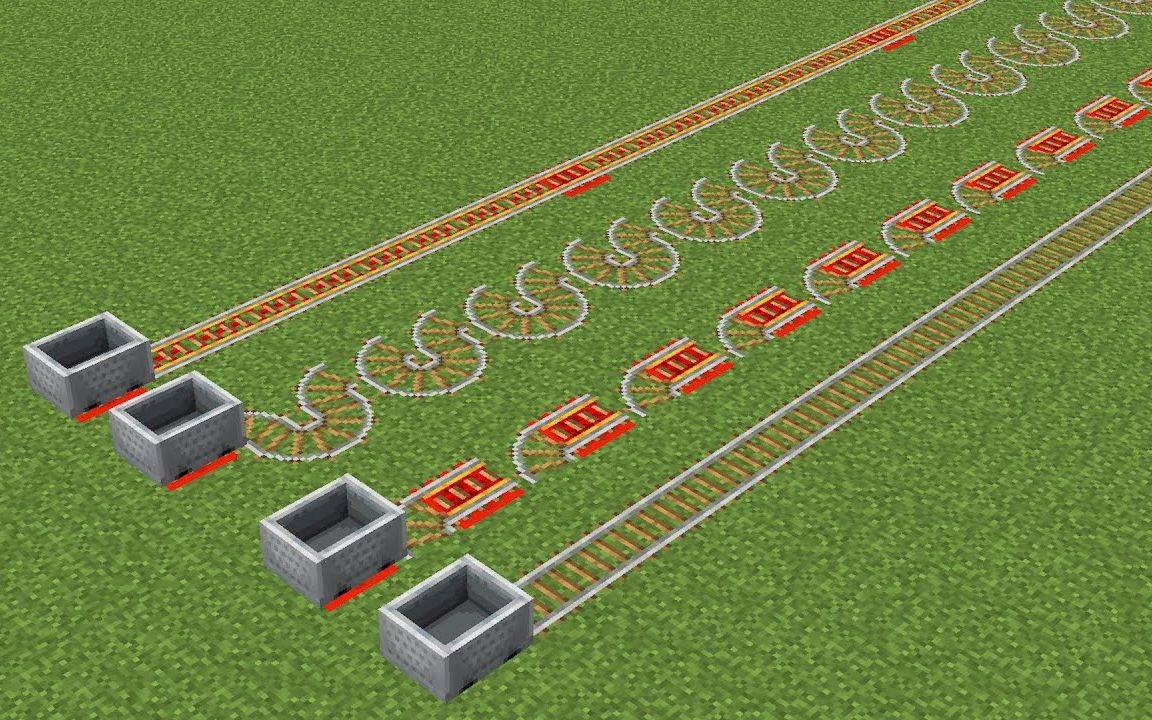 哪条铁轨上的矿车速度最快?_哔哩哔哩bilibili_我的世界
