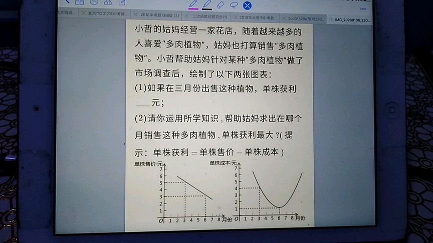 九年级二次函数双图象的利润最值问题