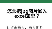 怎么把jpg图片嵌入excel表里