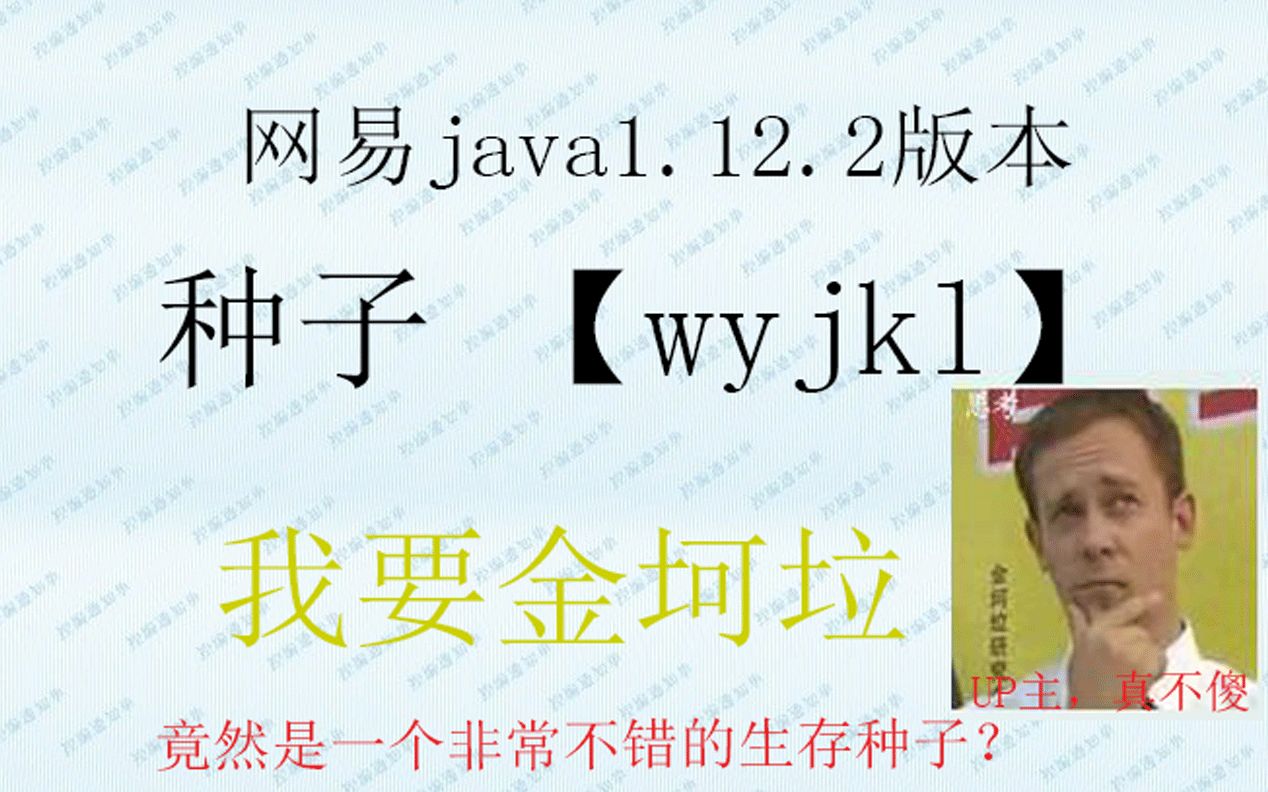 【我的世界】用【wyjkl】【我要金坷垃】这个种子打开网易我的世界1....
