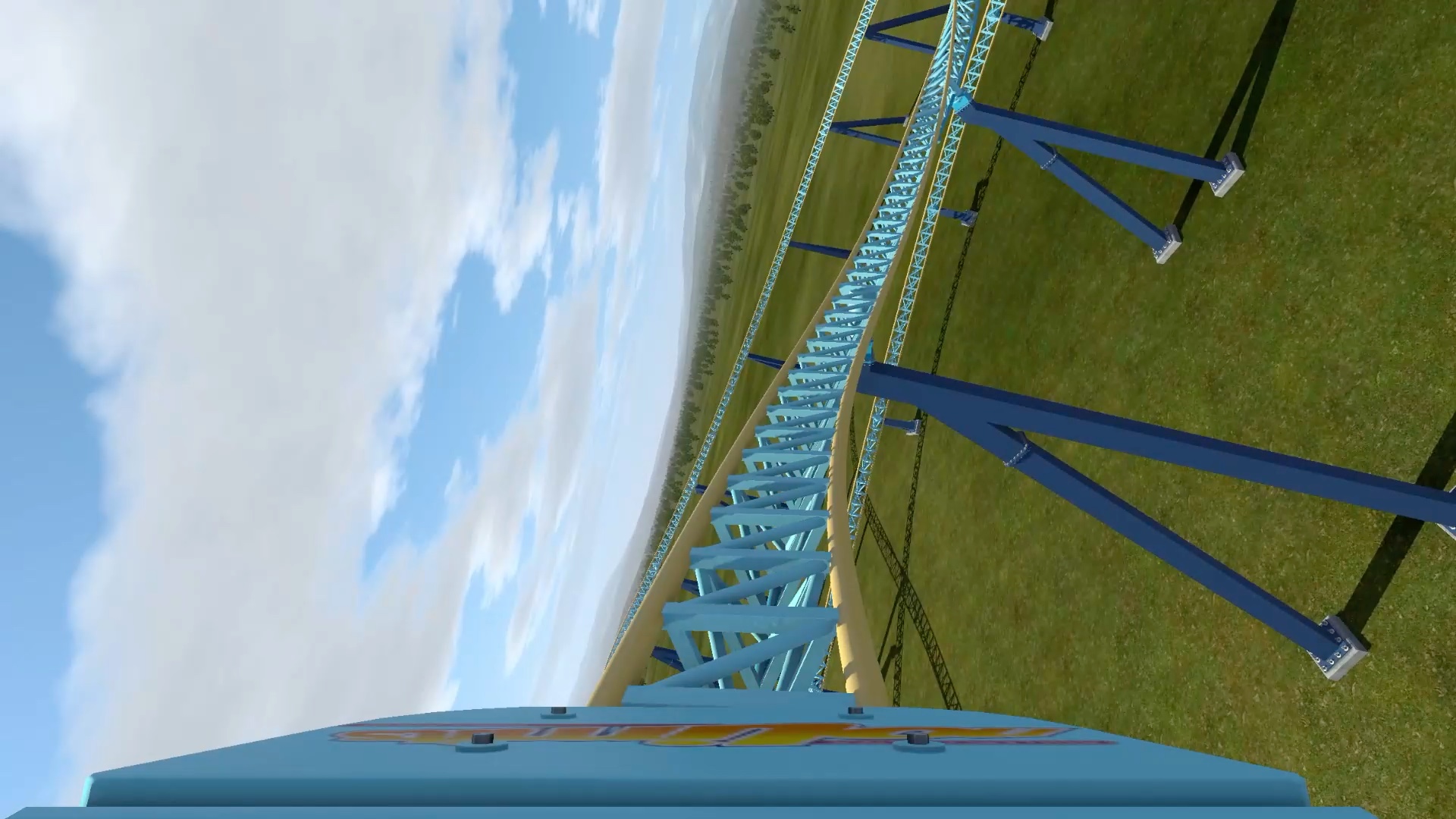 第一次尝试用NoLimits2做过山车(名字没想好,轨道用的设定颜色)