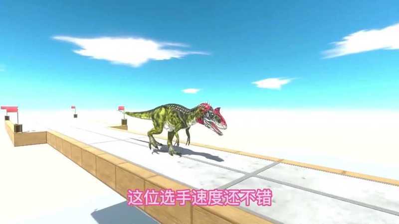 动物战争模拟器:什么今天是速度大挑战,没想到最厉害的霸王龙连第一...