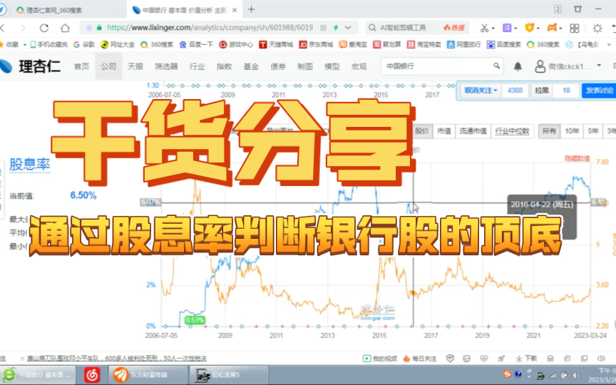 (周末干货)从分红出发,判断银行股的顶底