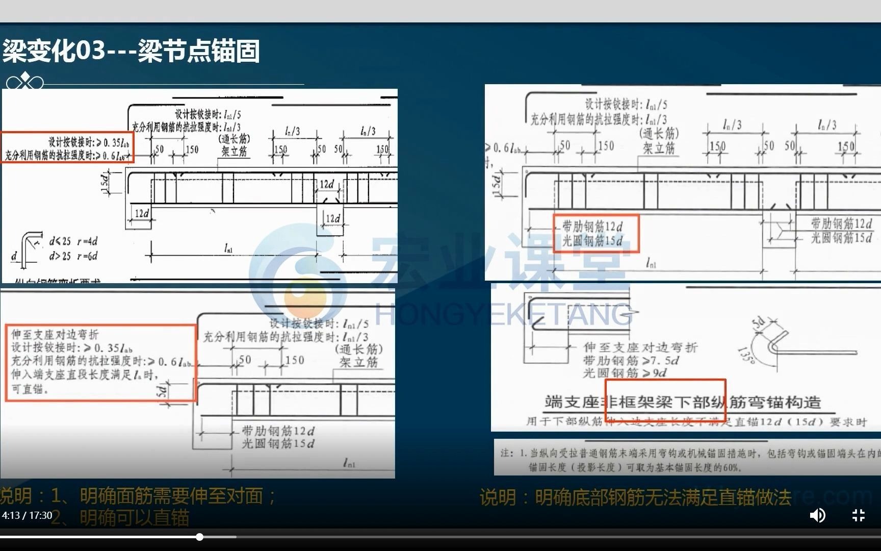 16G新平法知识体系10(16G101vs11G101)-梁节点锚固设置