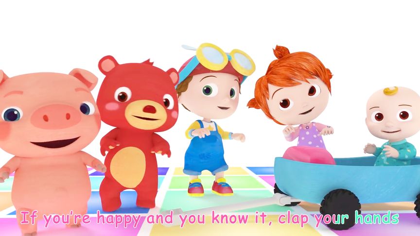 《感到幸福你就拍拍手》英文儿歌,最简单的启蒙早教英语