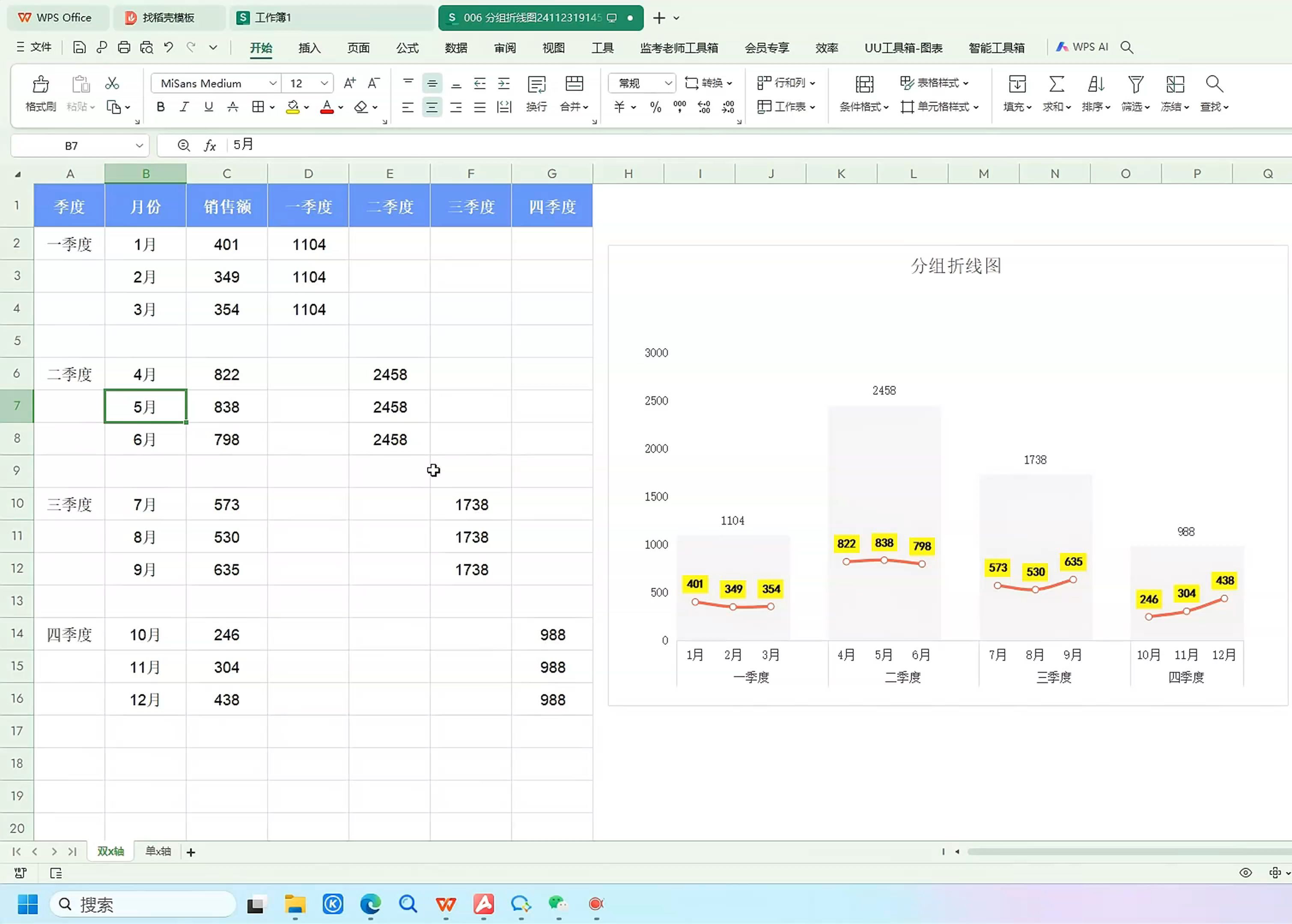 Excel图表教程系列-分组折线图