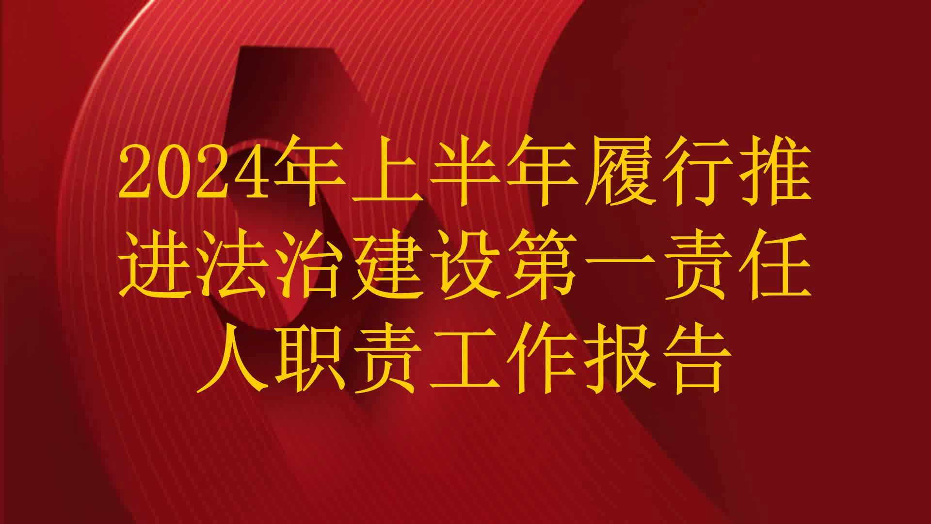 2024年上半年履行推进法治建设第一责任人职责工作报告