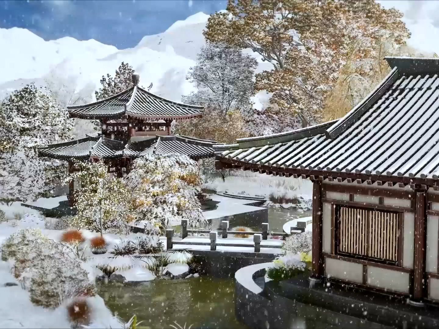 《忆花苑 》国风古建园林设计三维动画