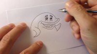 海洋动物简笔画.海豚的画法