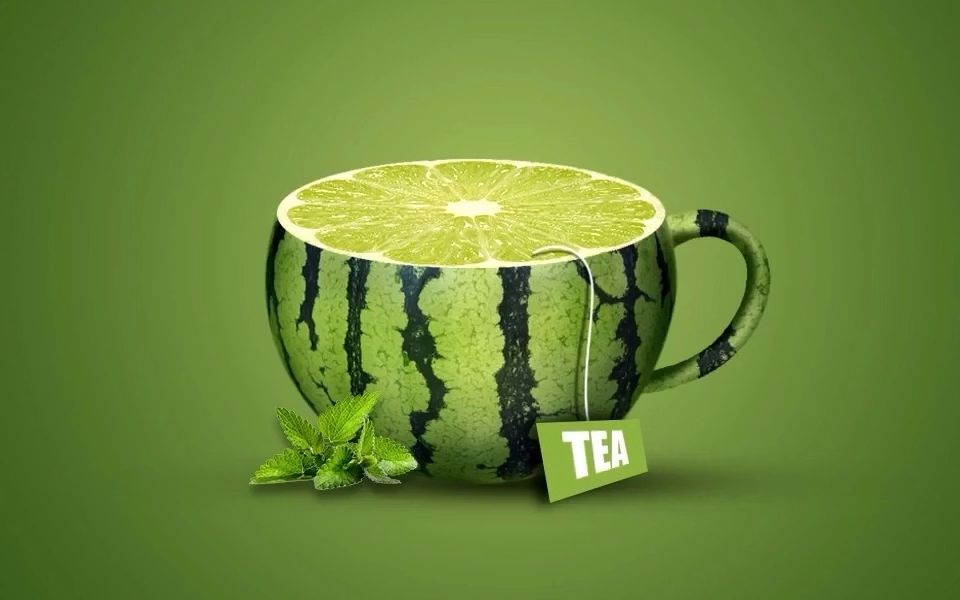 水果茶杯-PS图片海报合成制作教程,天热了,谁不吃瓜呢?